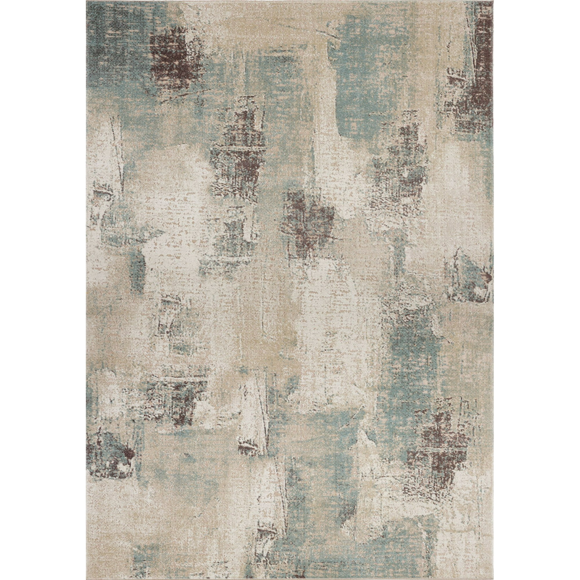 Click here for Ladole Rugs Rustic Beige Brown Teal Green Abstract... prices