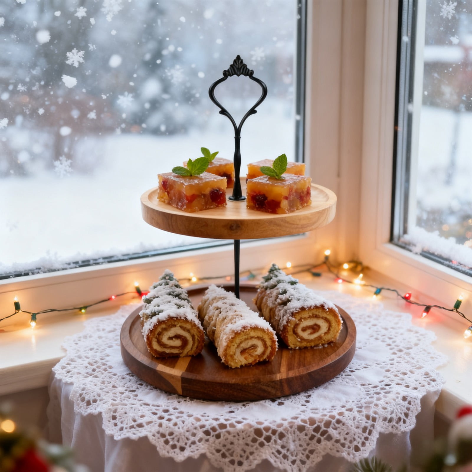 Click here for Uklsqma 2 Tier Wood Decorative Tray Cupcake Tower... prices