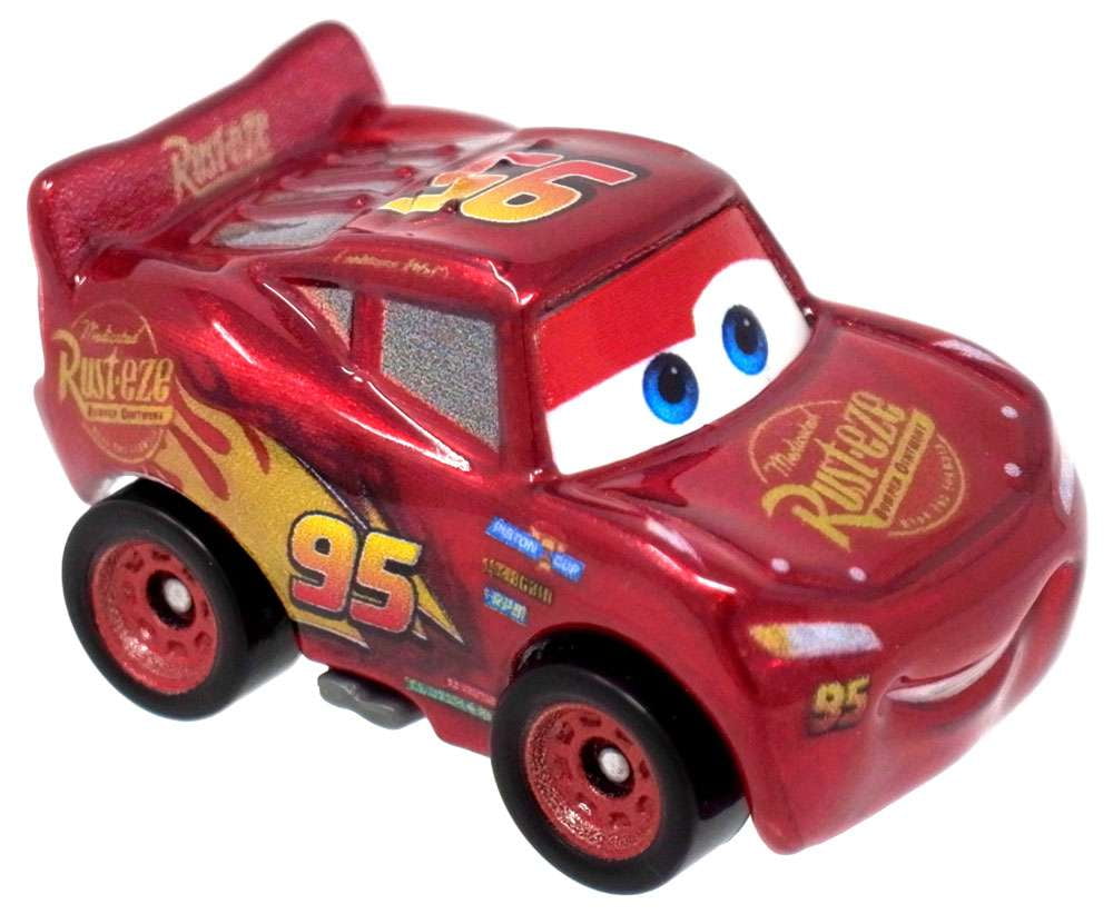 Disney Die Cast Mini Racers Lightning McQueen Car (Metallic Version ...