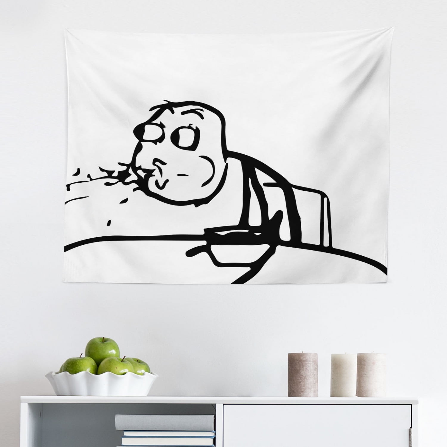 Humor Tapestry, Whatever Guy Meme Confusion Gesture Creative Drawing ...