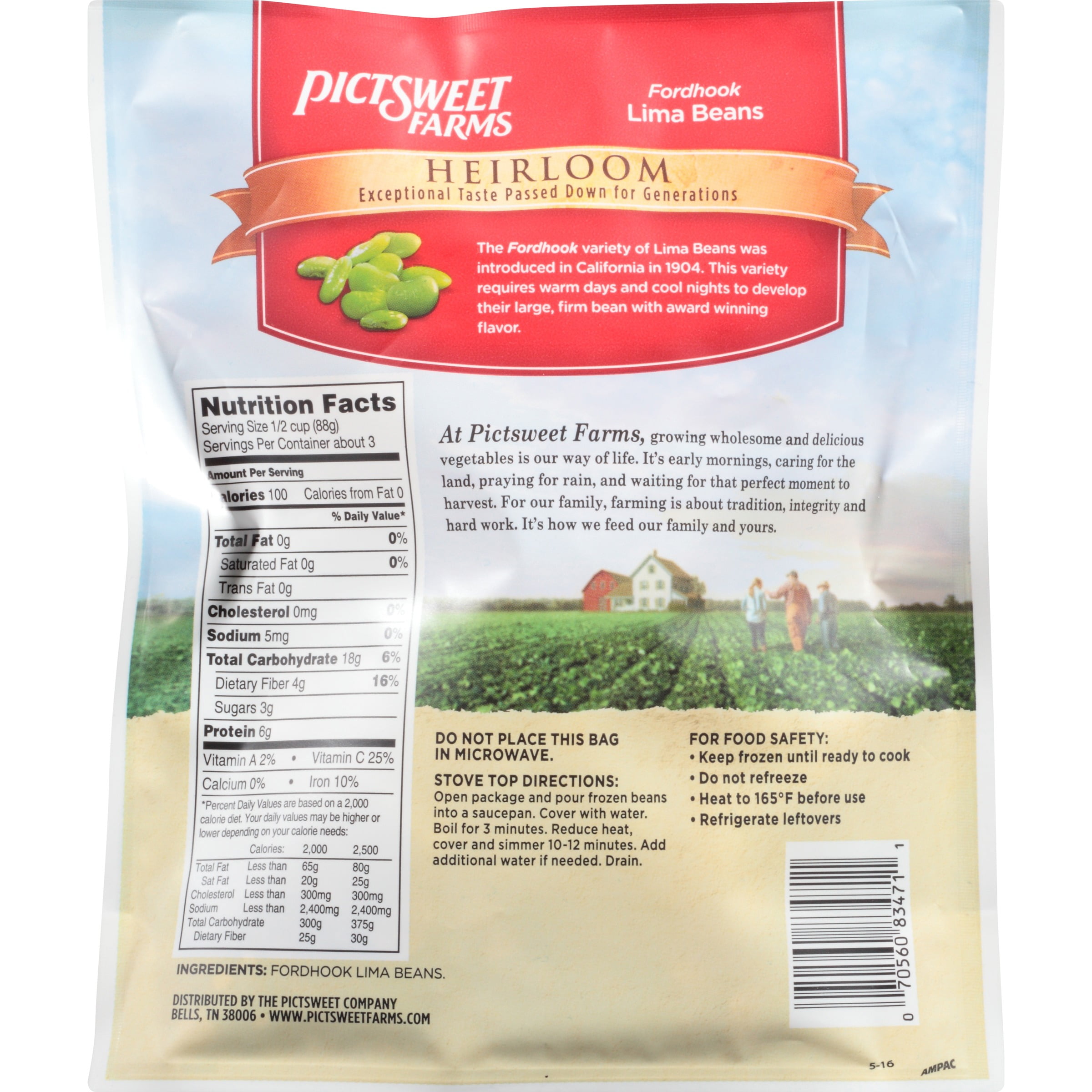 pictsweet frozen butter beans