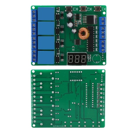 Relay Module, Digital Display 4 Way Relay Module Durable PCB Programmable Triggerable Delay For ...