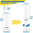 4 Pcs White Adjustable Height Bed Support Legs With Screws For Bed ...