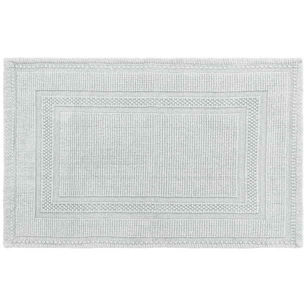 Jean Pierre Cotton Stonewash Racetrack 21x34 in. Bath Rug, Aqua ...