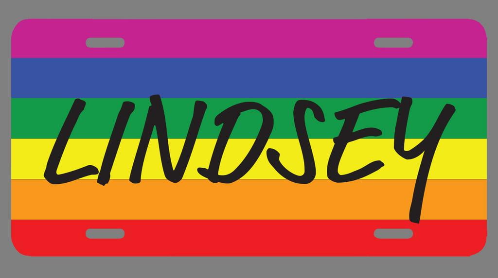 Lindsey Name Pride Flag Style License Plate Tag Vanity Novelty Metal ...
