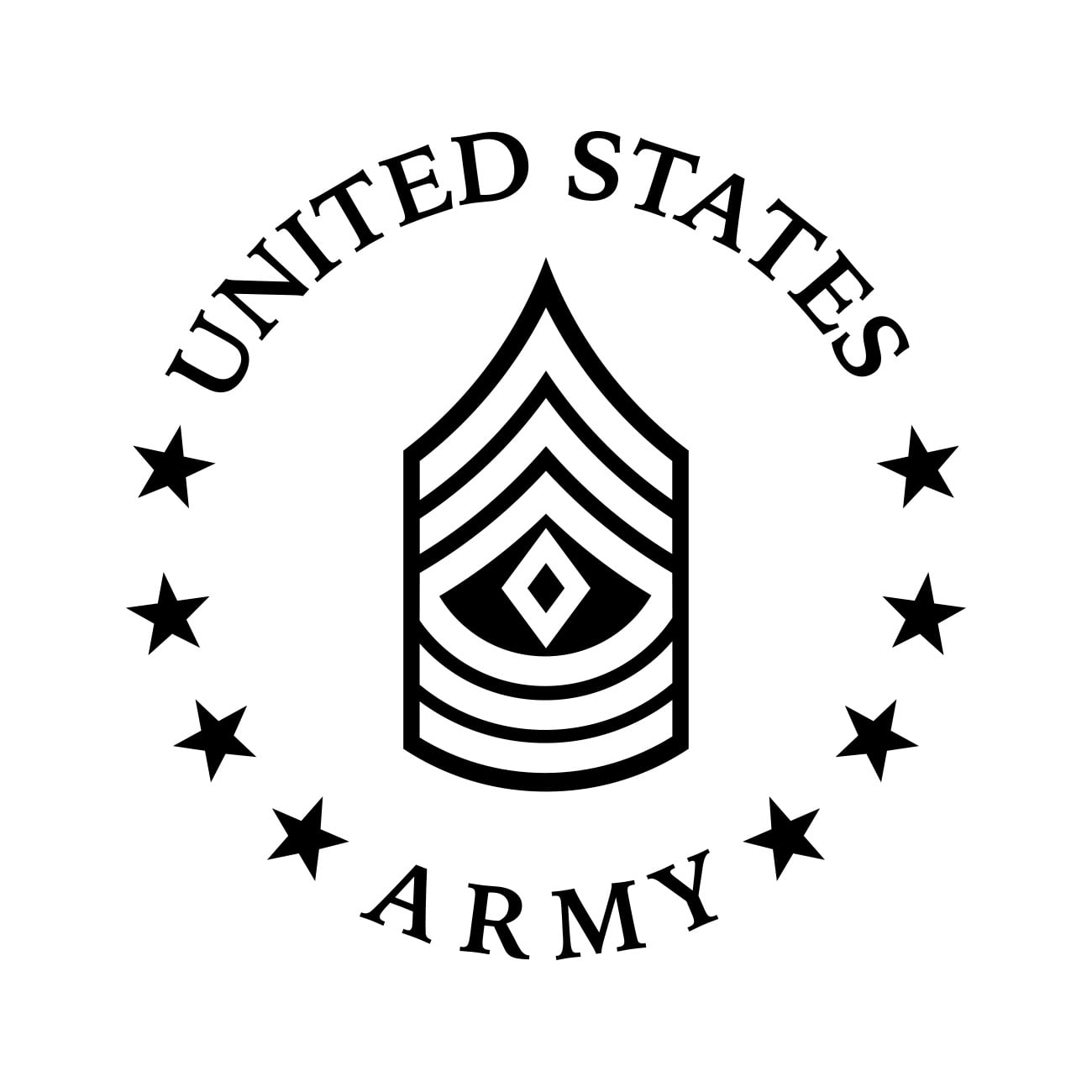 E-8 First Sergeant US Army Rank Sticker Decal Die Cut - Self Adhesive ...
