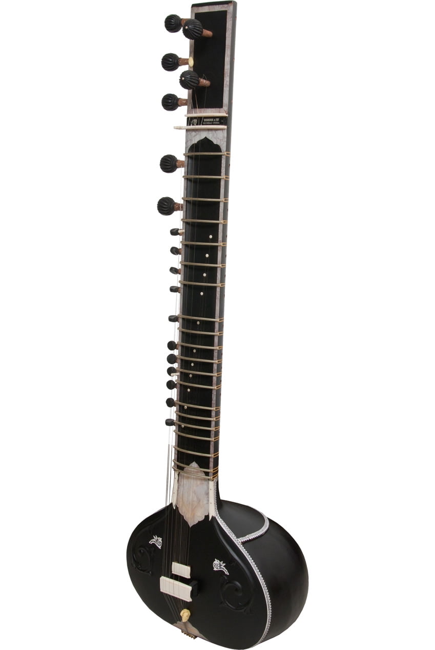 Standard Full Size Indian Sitar, Single Toomba, Black - Walmart.com