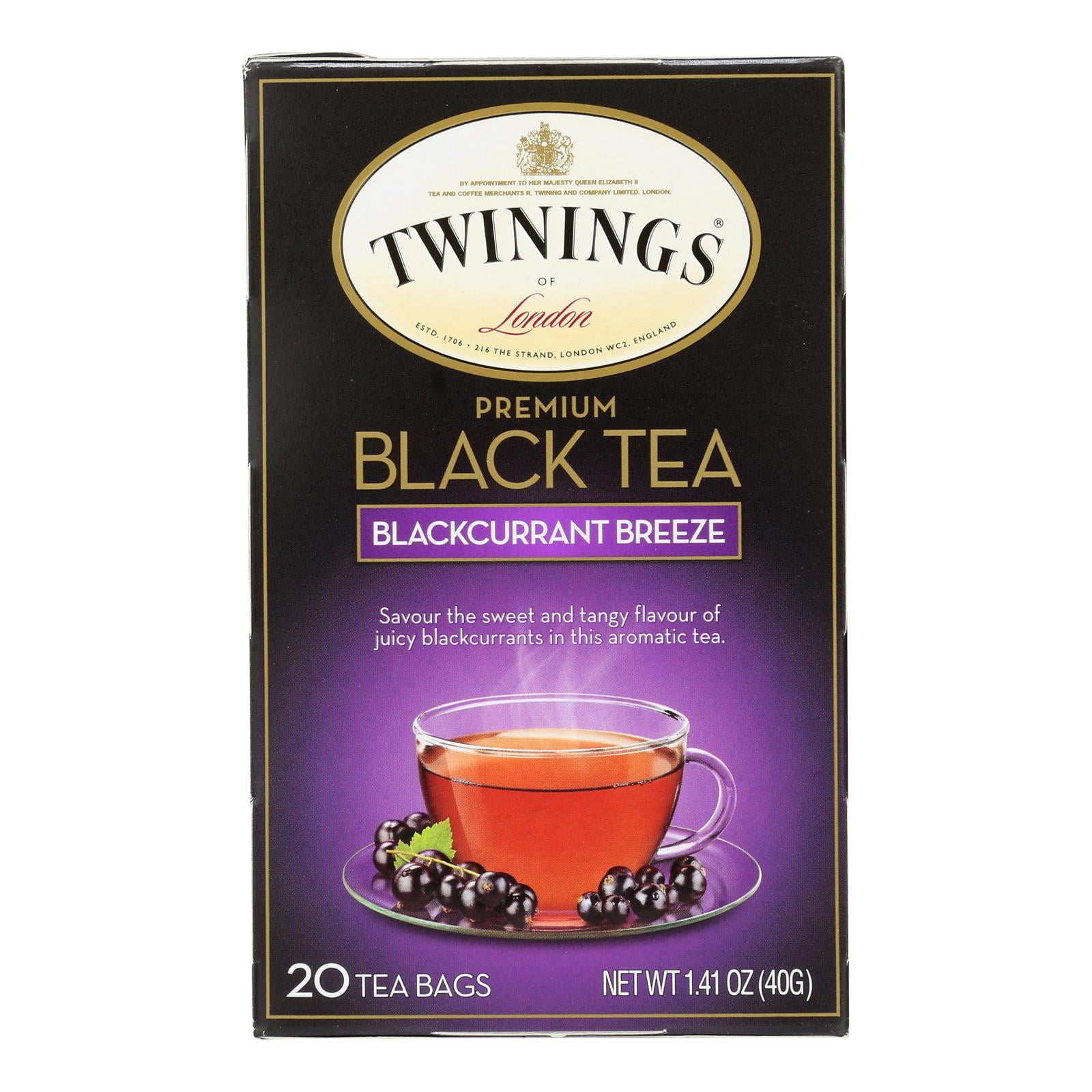 Twinings Premium Black Tea Blackcurrant Breeze 20 Tea Bags - Walmart.com