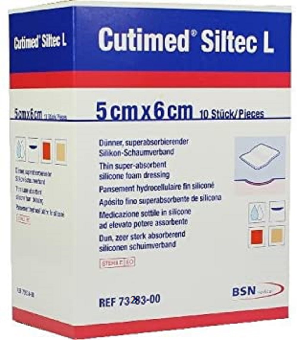 BSN Medical Cutimed Siltec L Silicone Foam Dressings, 5 cm x 6 cm (2 in ...