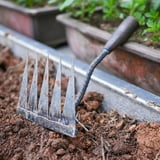 Fulande Steel Garden Hoe, Flower Rake with 5 Teeth, Handheld Tiller ...