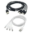 Nylon Braided USB C Splitter Cable with 4 Type-C Male Connectors ...