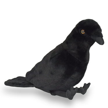 Handcrafted Cuddlers 12" Handcrafted Realistic Plush Black Crow Free ...