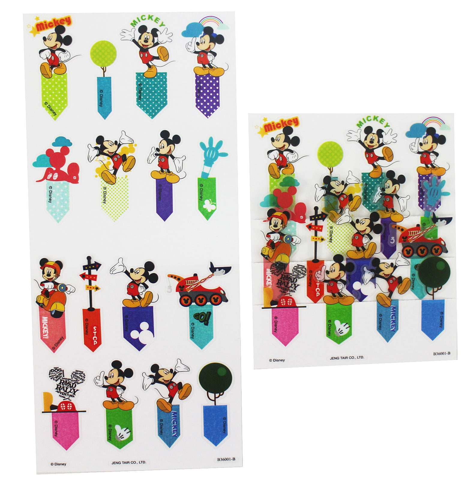 Disney's Mickey Mouse Assorted Colorful Bookmark Sticker Set (32 ...