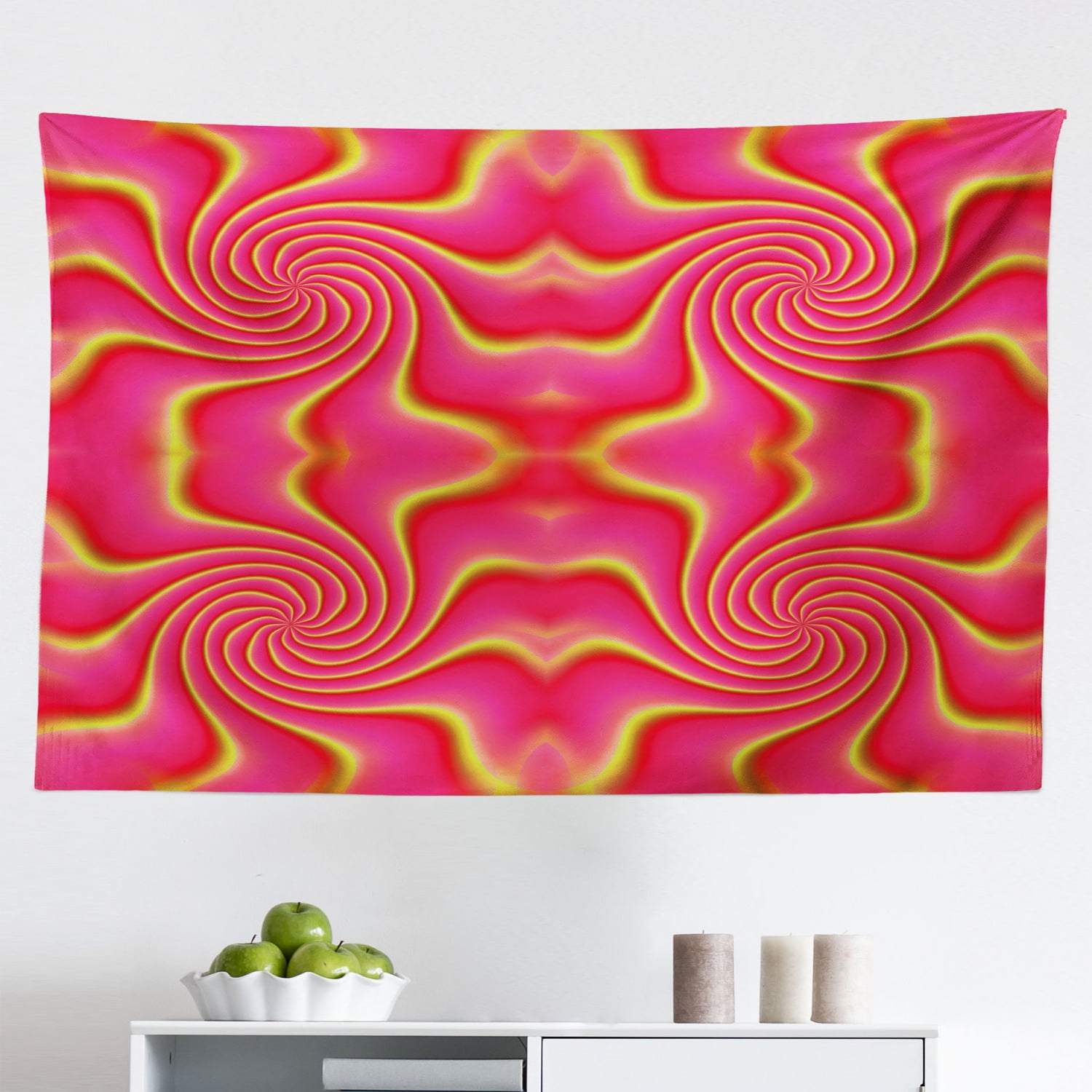 Spires Tapestry, Abstract Design Monochrome Spiral Whorl Element ...