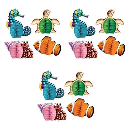 Beistle S50449AZ3 Sea Creatures Mini Centerpieces, 12 Pieces ...