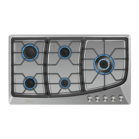 Empava 36" Gas Stove Cooktop with 5 Italy Sabaf Sealed Burners NG/LPG ...