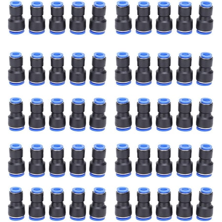 Straight Push Connectors, 50Pcs 2Way Pneumatic Connector, PG1610 Quick Release Pneumatic ...