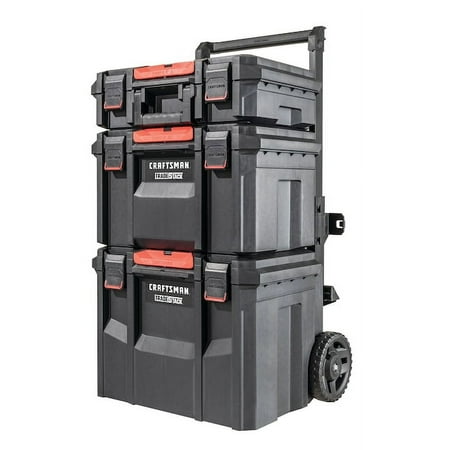 CRAFTSMAN TRADESTACK CMST60420 System 22-in Black Plastic Wheels Lockable Tool Box CMST60420