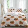 4 Piece Duvet Cover Set Queen, Pastoral Fall Pumpkin Sunflower Soft ...