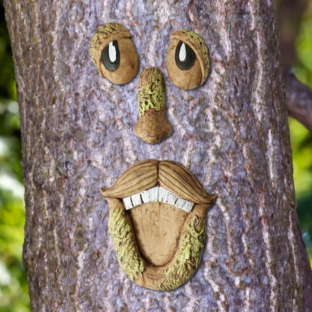 Clairlio DIY Resin Statues Old Man Tree Bark Face Decoration for ...