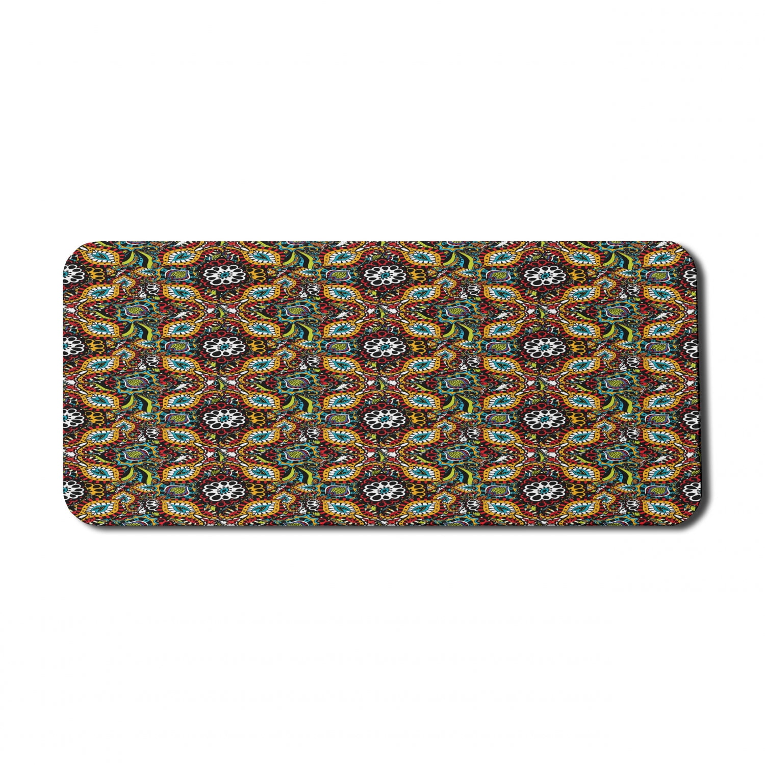 Traditional Computer Mouse Pad, Folk Funky Pattern with Eastern ...
