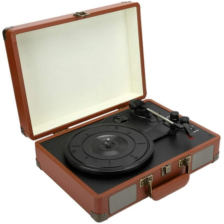Bluetooth Suitcase Record Player, Portable Phonograph Retro Turntable ...