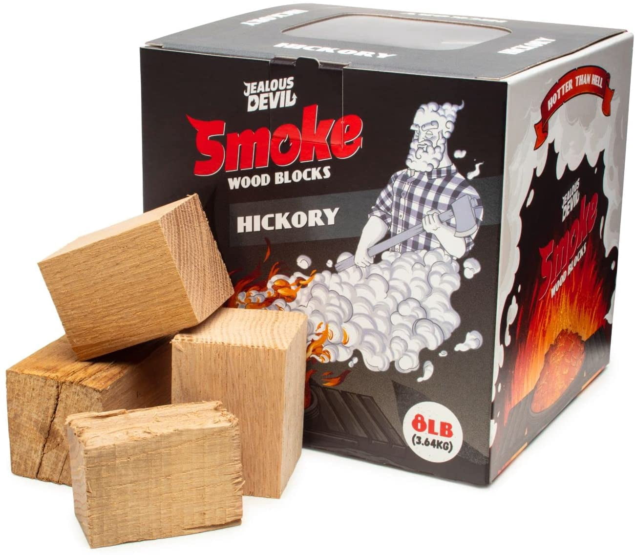 Jealous Devil SMOKE Blocks (Hickory), Wood Chunks for BBQ and Smoking ...