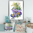 Designart 'Birds With Purple Iris' Traditional Framed Art Print ...