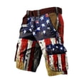 XAOFW Men's Cargo Shorts Patriotic Red White & Blue Graphic Workwear ...
