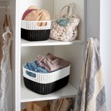 Simplify 2-Tone Decorative Large Storage Basket in Black - Walmart.com