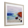 Stupell Industries Deep Blue Rocky Beach Birch Framed Print Under Glass ...