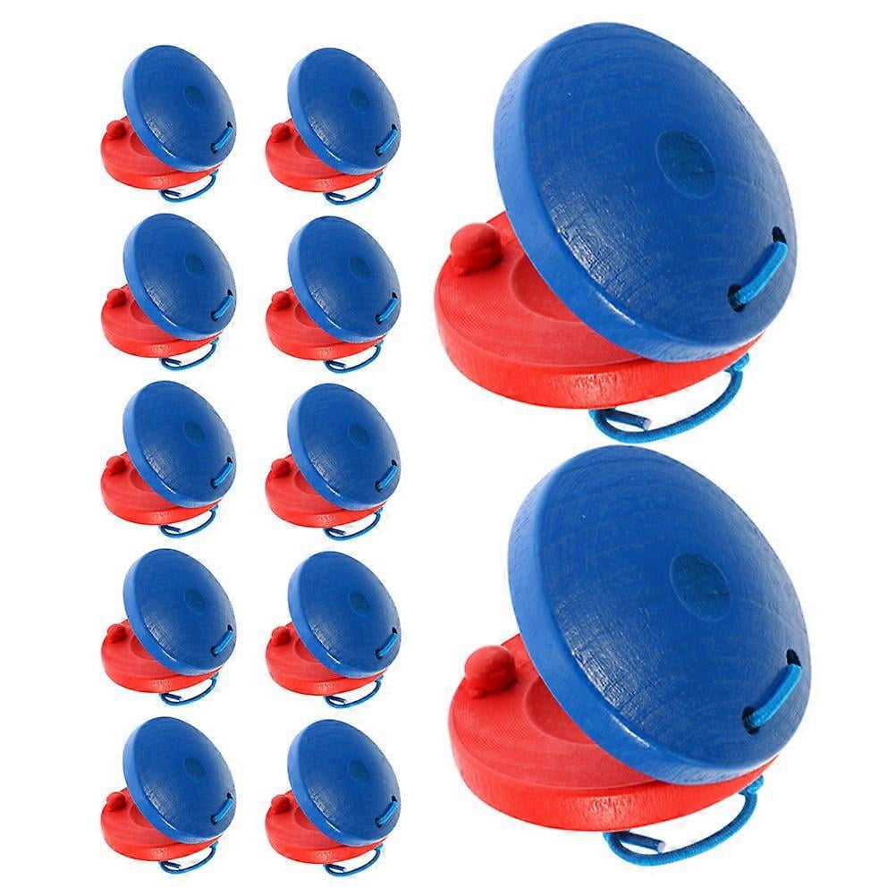 Orff Wooden Castanets for Kids Playing 12Pcs Finger Percussion ...