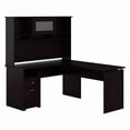 Cabot 60W Sit to Stand L Desk with Hutch in White - Engineered Wood ...