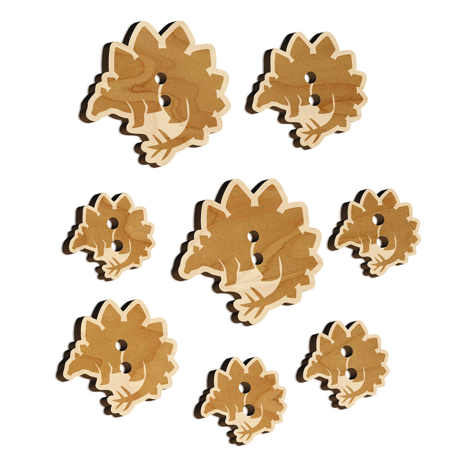 Stegosaurus the Spikey Dinosaur Wood Buttons for Crochet Knitting ...