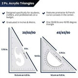 Triangle Set 8 Inch 30/60 & 45/90 - Walmart.com