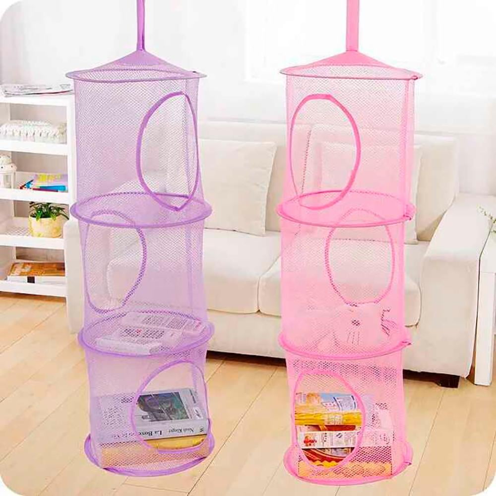 KYAIGUO 3PCS Hanging Mesh Storage Hammock Net Three Layers of Colorful ...