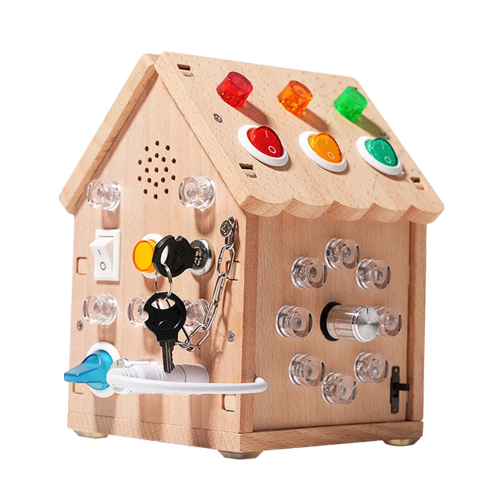 Click here for Bunblic Montessori Wooden House Busy Board With Li... prices
