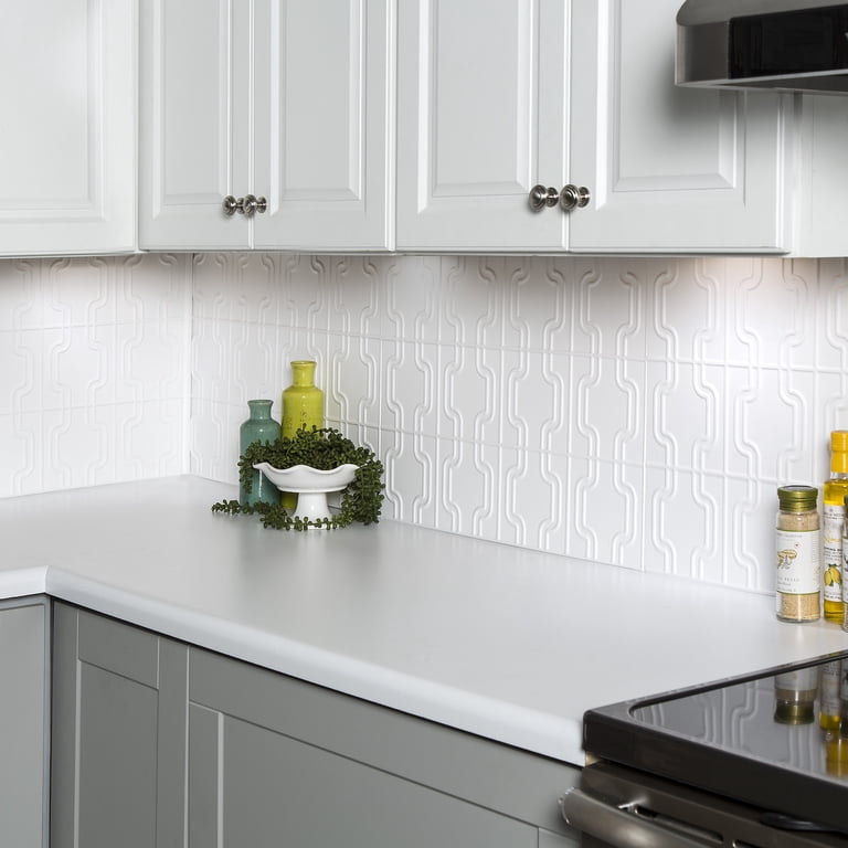 Brushed Nickel Backsplash Tiles Fasade 6in X 6in Chain Vinyl
