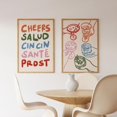 Cheers Printable Set Of 2, Colorful Kitchen Prints, Bar Cart Glasses ...