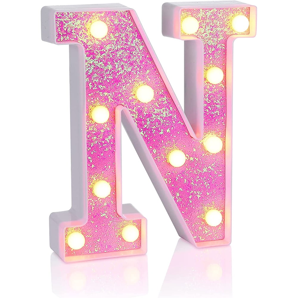 Pink LED Marquee Letter Lights, Marquee Signs with Lights, Party Bar ...