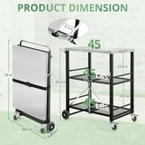 LUE BONA Foldable Outdoor Grill Cart with Rolling Wheels, Mobile BBQ ...