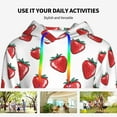 Cauagu Hand Drawn Strawberry for Women's Hooded Sweatshirts Pullover Hoodie for Women Fall ...