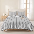 Full Quilt Bedding Set Black White Chevron Texture Breathable Summer ...