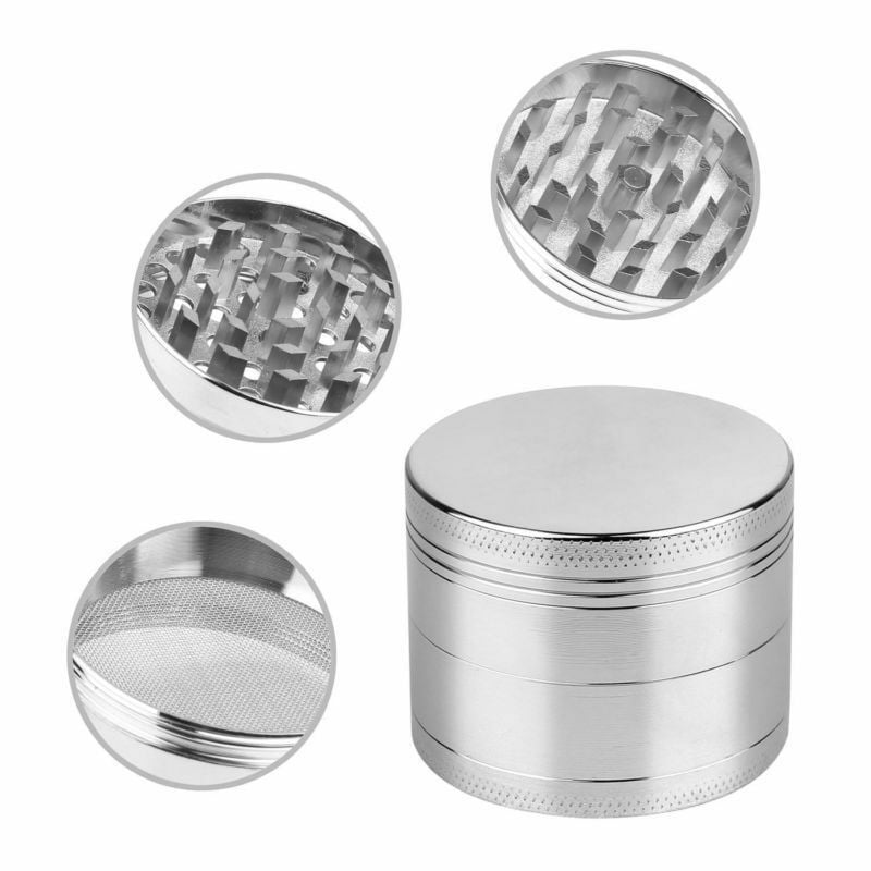 4 Layers Zinc Alloy Hand Crank Herb Mill Crusher Tobacco Smoke Grinder ...