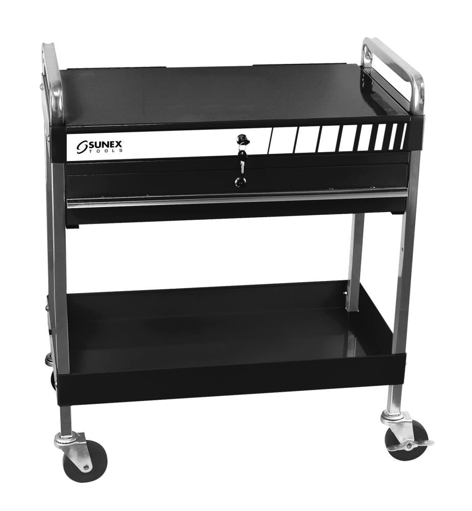 Sunex-8013ABK Service Cart w/Locking Top and Locking Drawer-Black ...