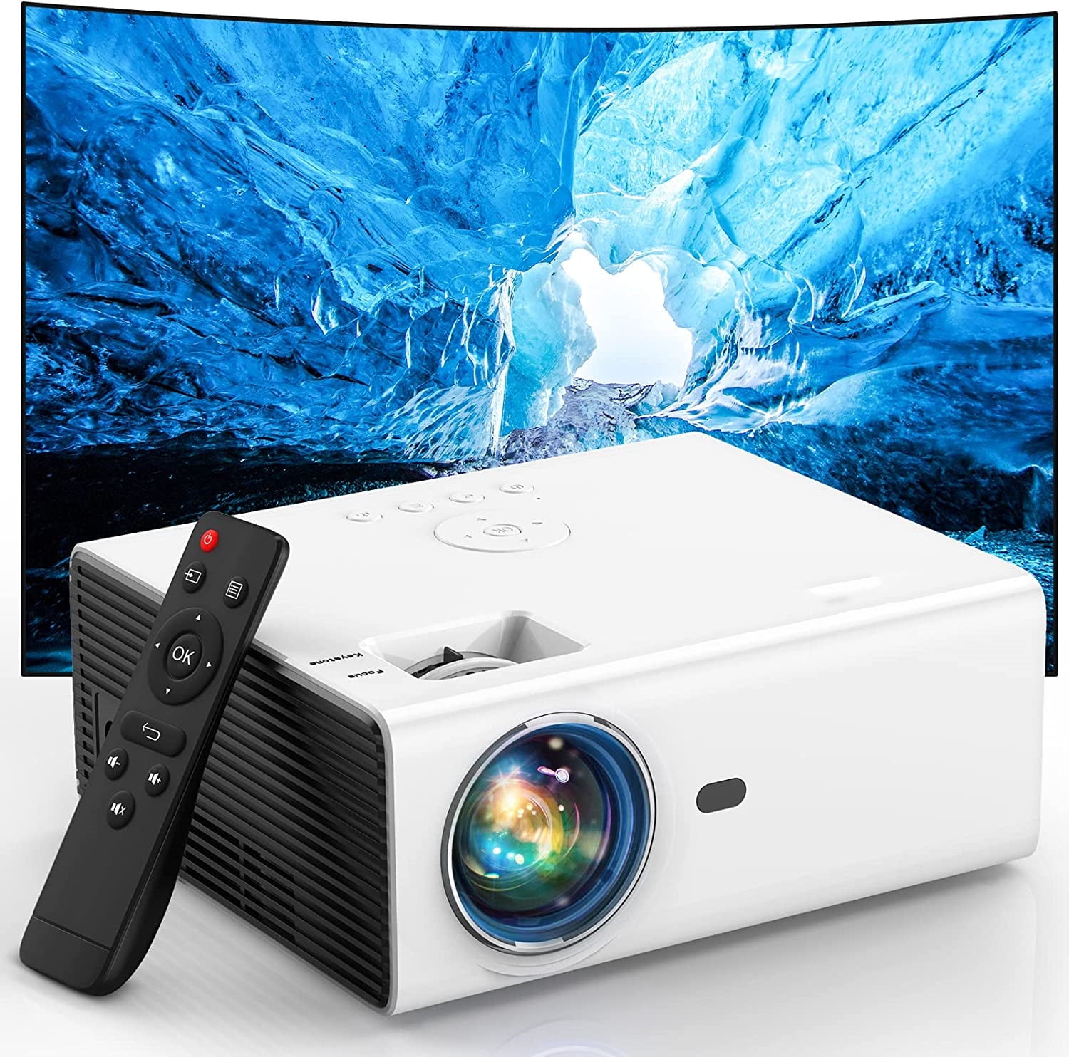 Mini Projector Outdoor Movie Projector Home Theater, HD 1080P LED AV ...