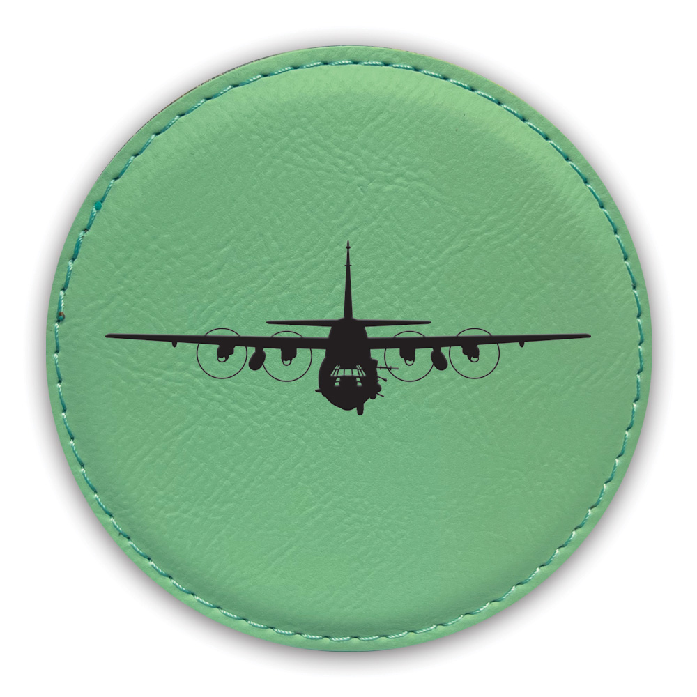 AC-130U Spooky Coaster Laser Engraved Leatherette - Round Coasters ...