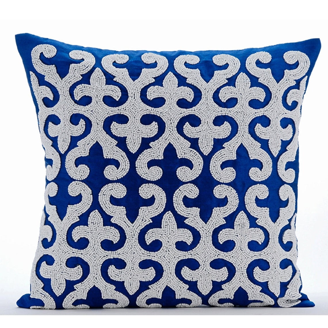 Pillow Cover, Blue Pillow Shams, Arabic Applique Turkish Pillow Sham ...