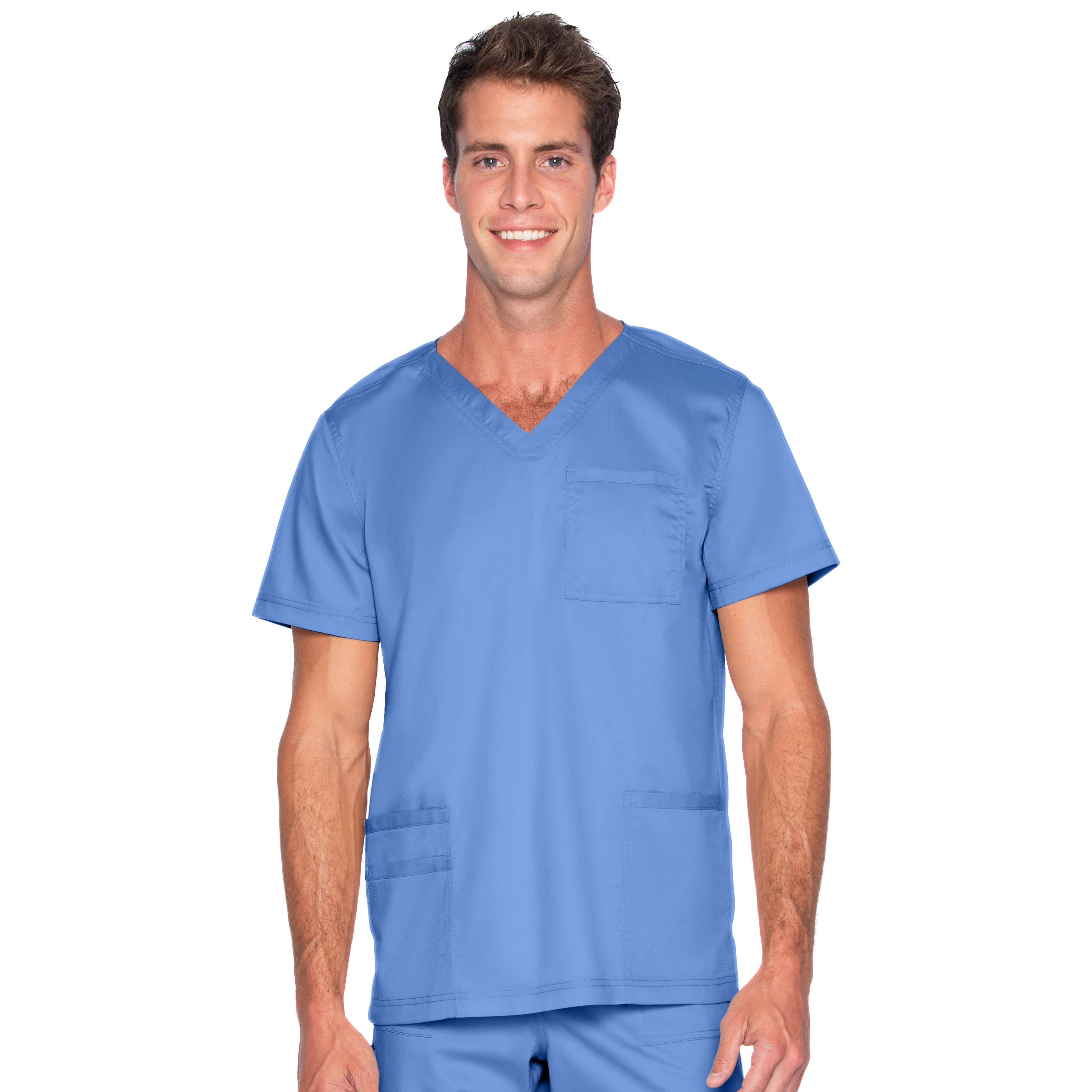 Landau ProFlex Tailored Fit Comfort Stretch 4-Pkt V-Neck Scrub Top for Men 4253 - Walmart.com