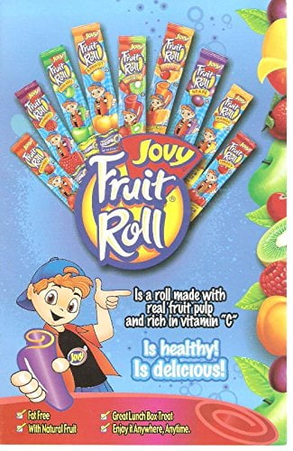 Variety pack of seven (7) 0.75oz Jovy Fruit Roll Snacks: Cherry ...
